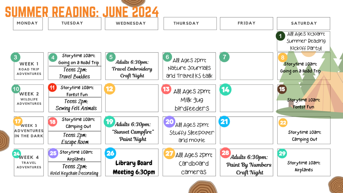 The Summer Reading Activities Calendars Are Here! - Nortonville Public ...